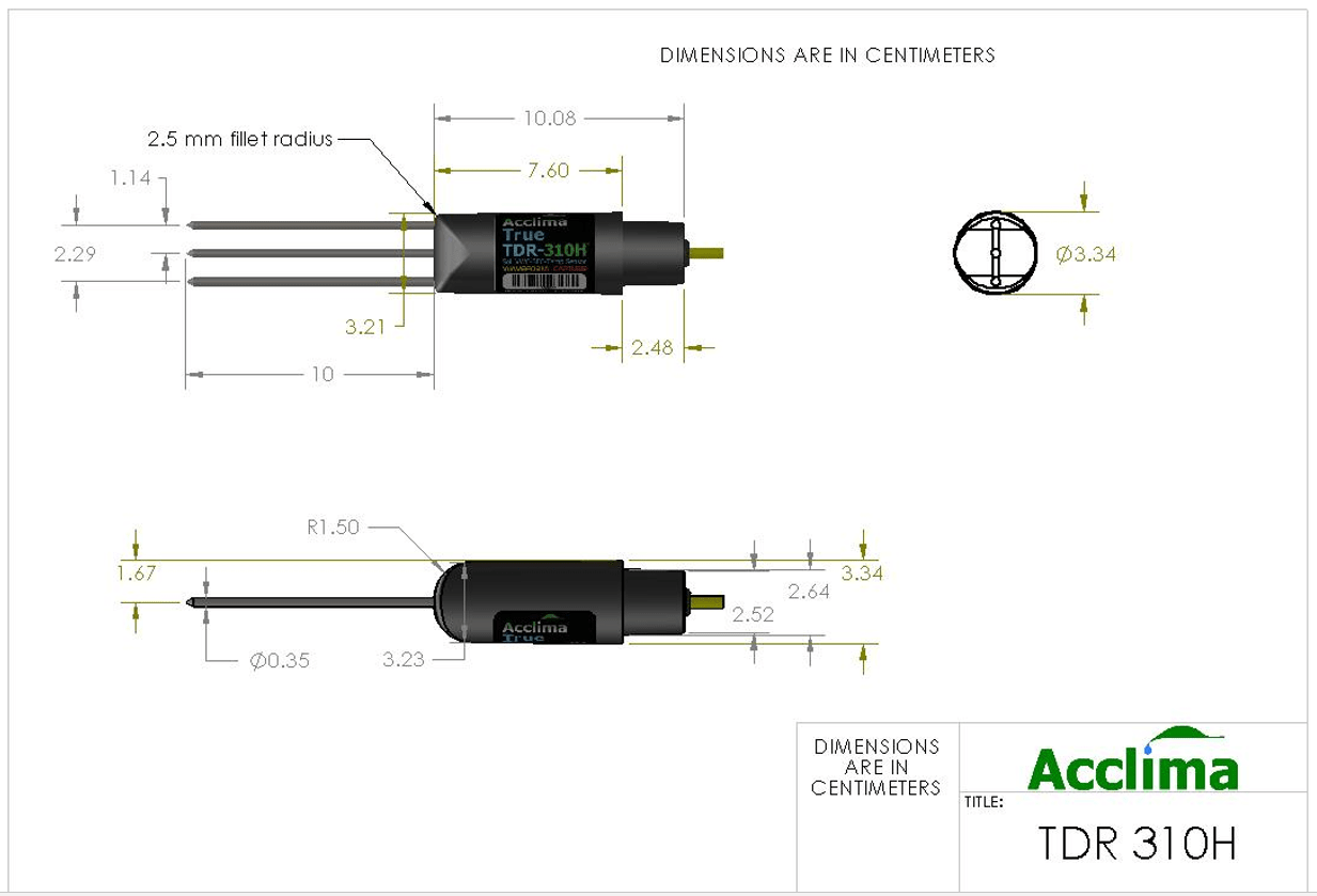 Acclima Digital True TDR-310H Soil Moisture Sensor (SDI-12) Data Sheet ...
