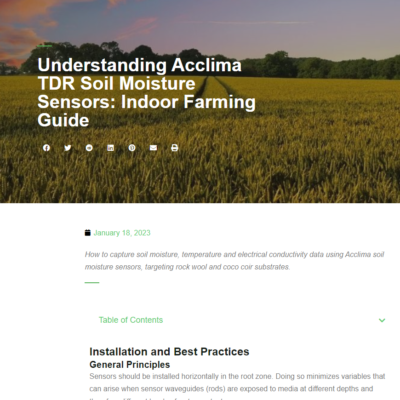 Acclima Soil Moisture Sensors & Other Tech | News & Research